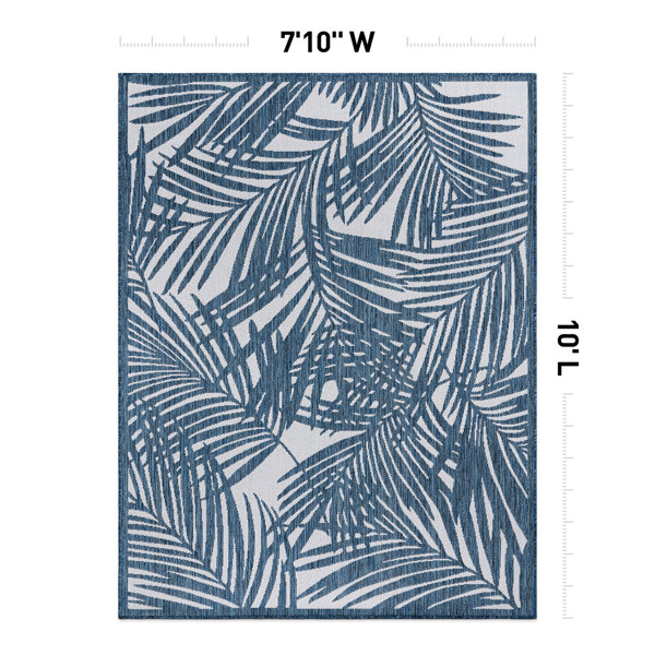 Bay Isle Home Tapis d'intérieur / extérieur bleu / crème Tra Floral et Commentaires - Wayfair Canada